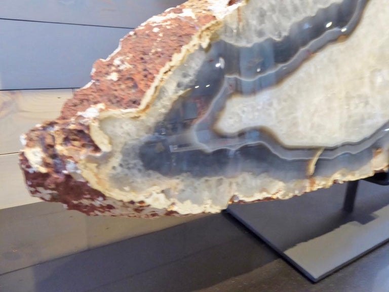 Large Scale Agate Specimen on Custom Iron Stand For Sale at 1stDibs