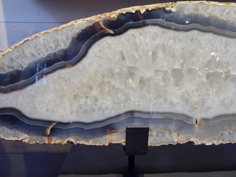 Large Scale Agate Specimen on Custom Iron Stand For Sale at 1stDibs
