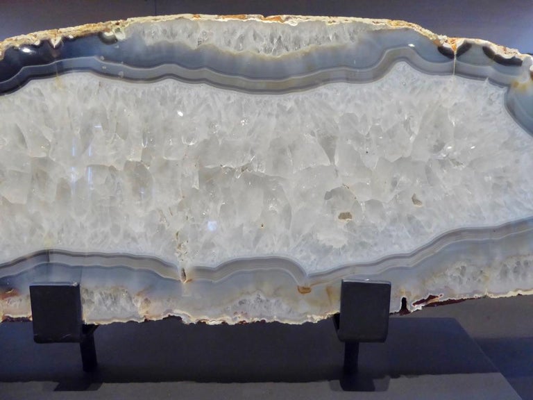 Large Scale Agate Specimen on Custom Iron Stand For Sale at 1stDibs