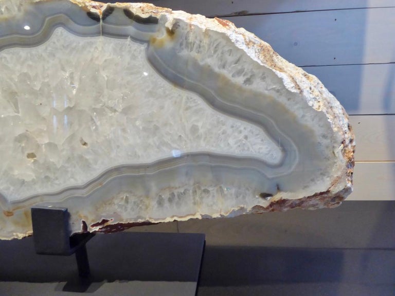 Large Scale Agate Specimen on Custom Iron Stand For Sale at 1stDibs