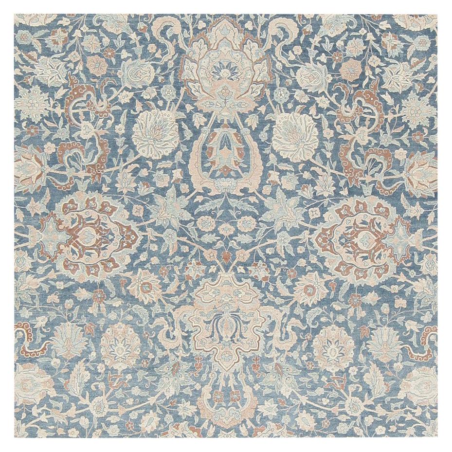 Large Scale All-Over Design Light Blue Persian Kerman Carpet at 1stDibs