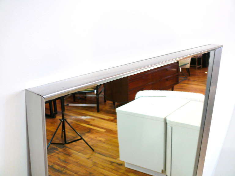 Large Scale Aluminum Framed Mirror For Sale at 1stDibs