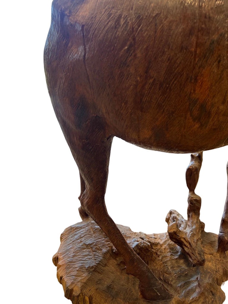 Large Scale Black Forest Style Hand Carved Stag or Deer Form Sculpture ...