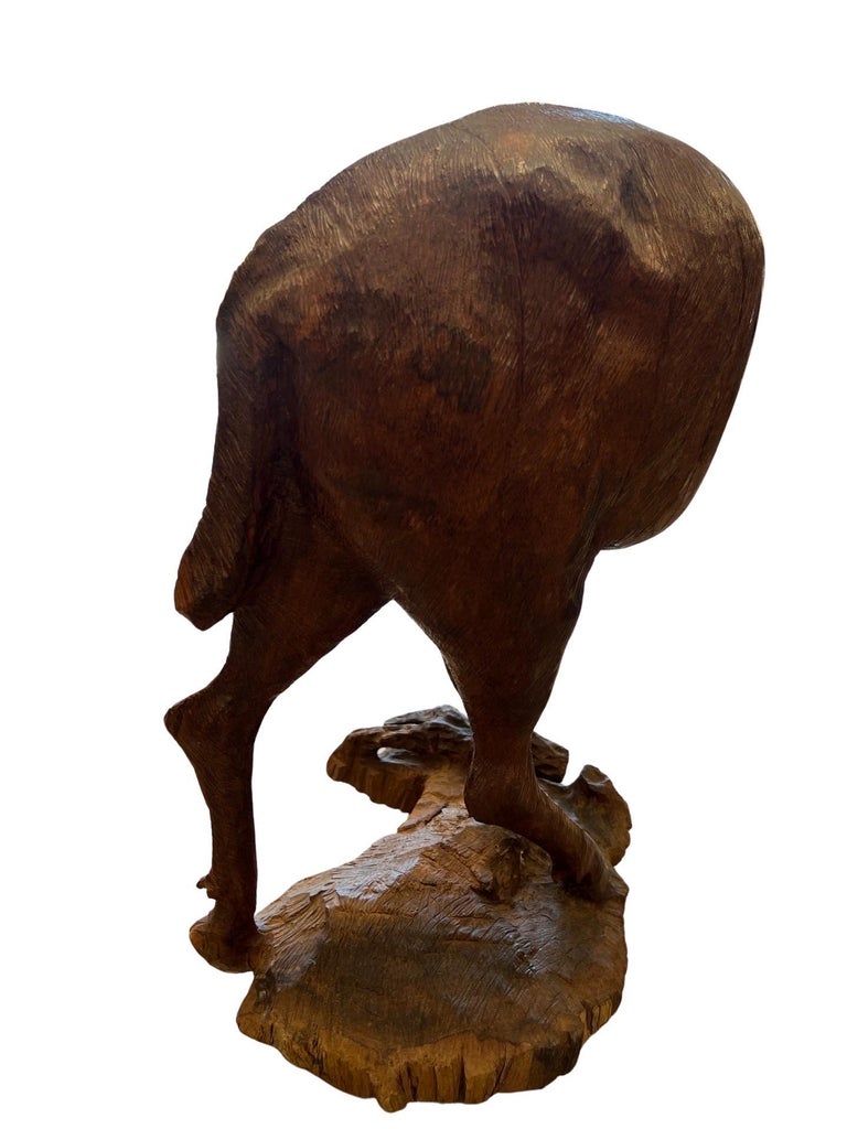 Large Scale Black Forest Style Hand Carved Stag or Deer Form Sculpture ...