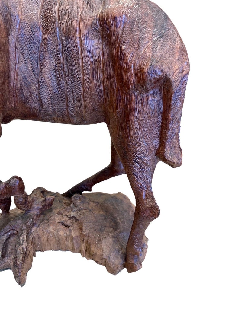 Large Scale Black Forest Style Hand Carved Stag or Deer Form Sculpture ...