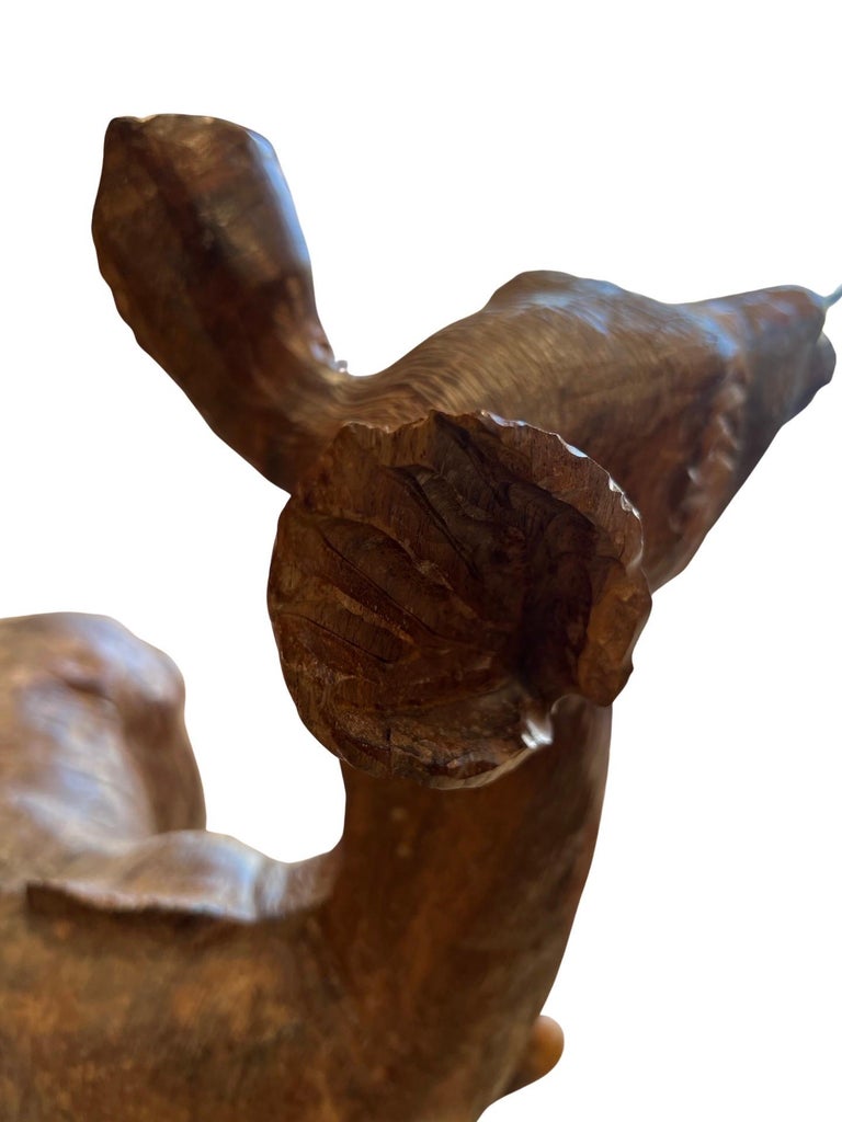 Large Scale Black Forest Style Hand Carved Stag or Deer Form Sculpture ...