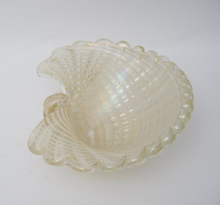 Large Scale Clam Shell Murano Glass Dish at 1stDibs
