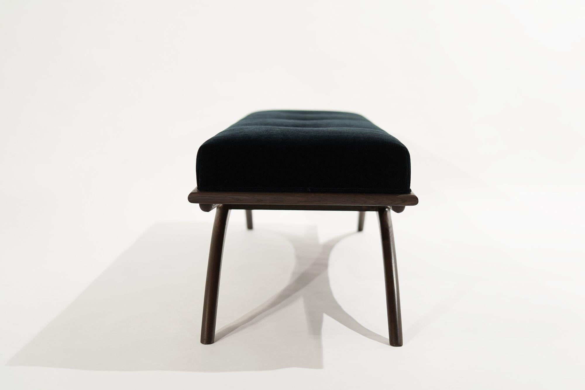 Large-Scale Convex Bench in Oak and Mohair by Stamford Modern For Sale ...