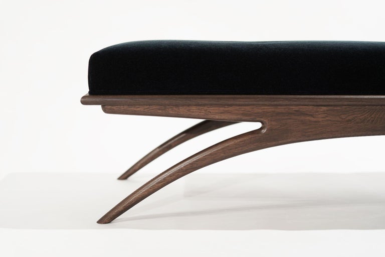 Large-Scale Convex Bench in Oak and Mohair by Stamford Modern For Sale ...