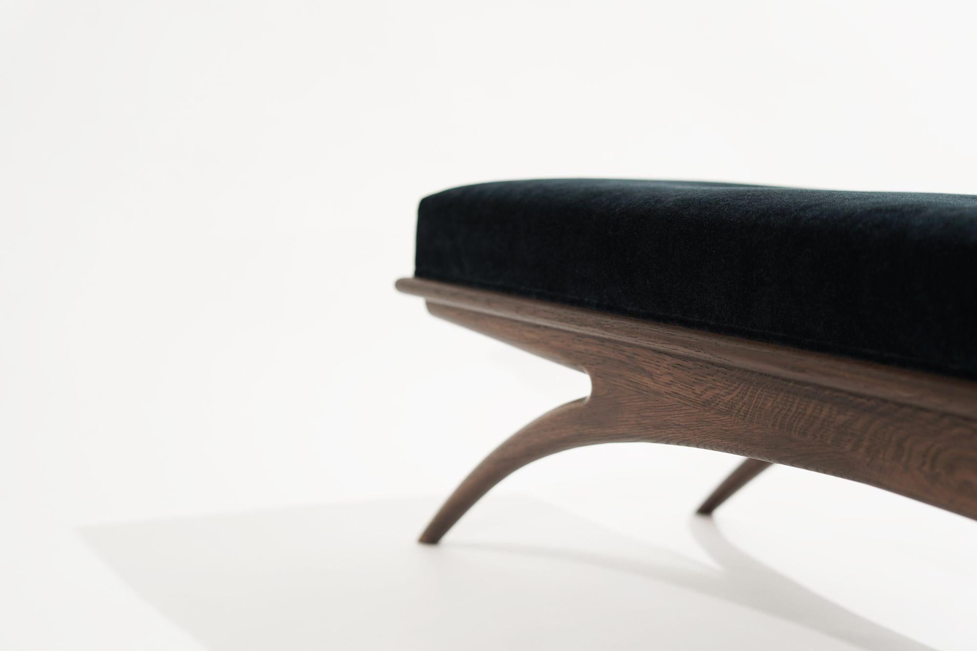 Large-Scale Convex Bench in Oak and Mohair by Stamford Modern For Sale ...