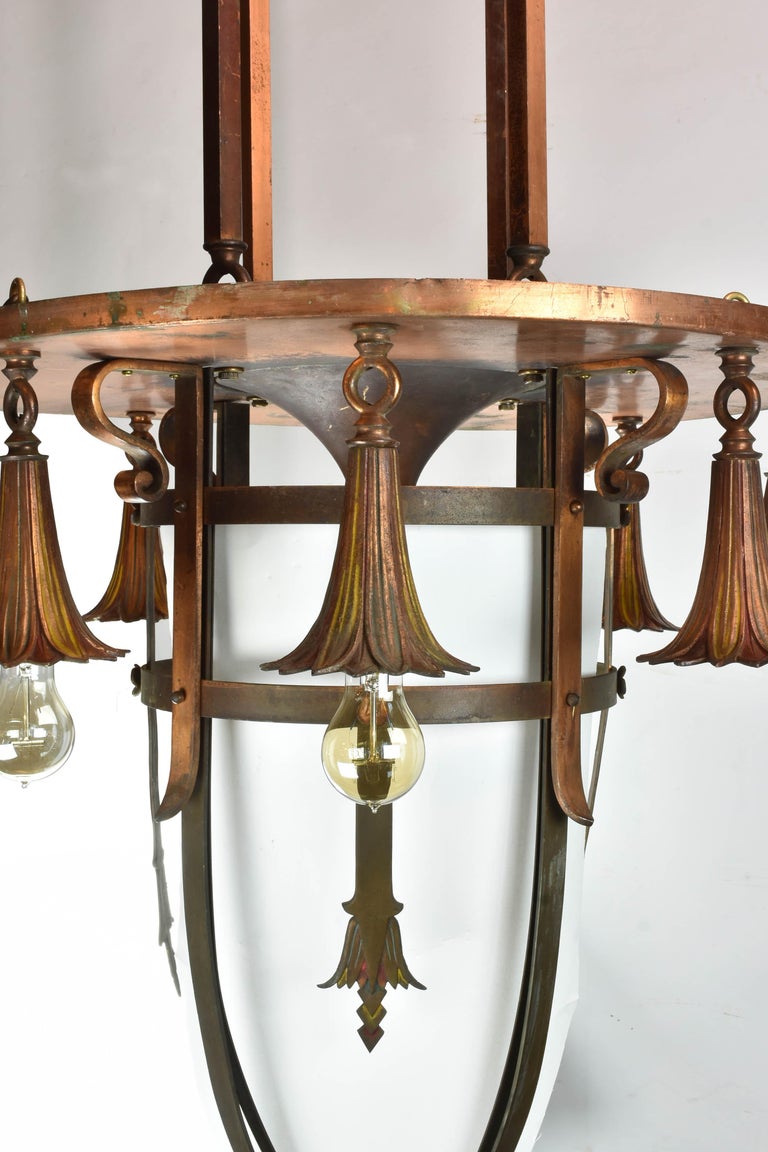Large Scale Copper Art Deco Theater Fixture at 1stDibs