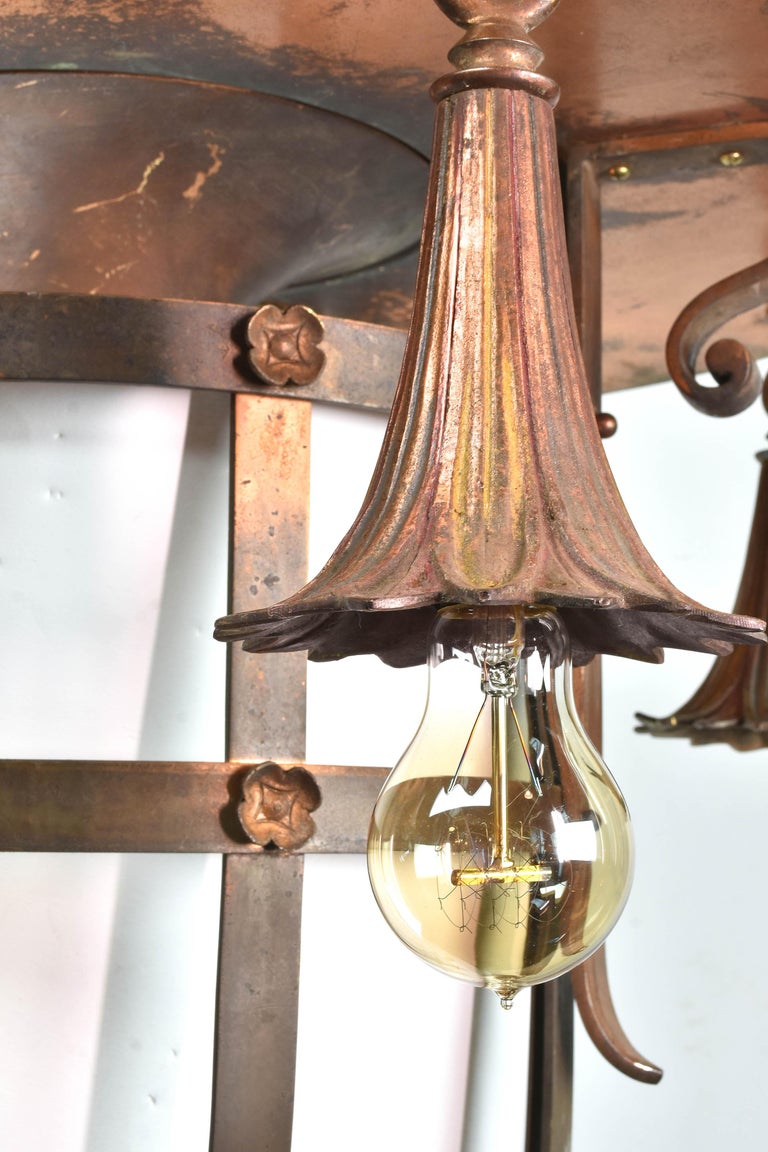 Large Scale Copper Art Deco Theater Fixture at 1stDibs