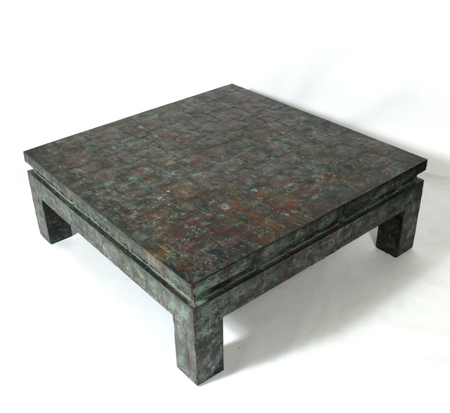 Large Scale Copper Patchwork Coffee Table at 1stDibs