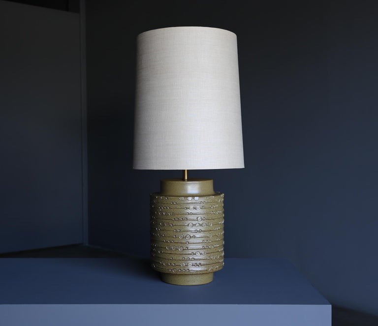 Large Scale David Cressey Green Ceramic Lamp, circa 1970 For Sale at ...