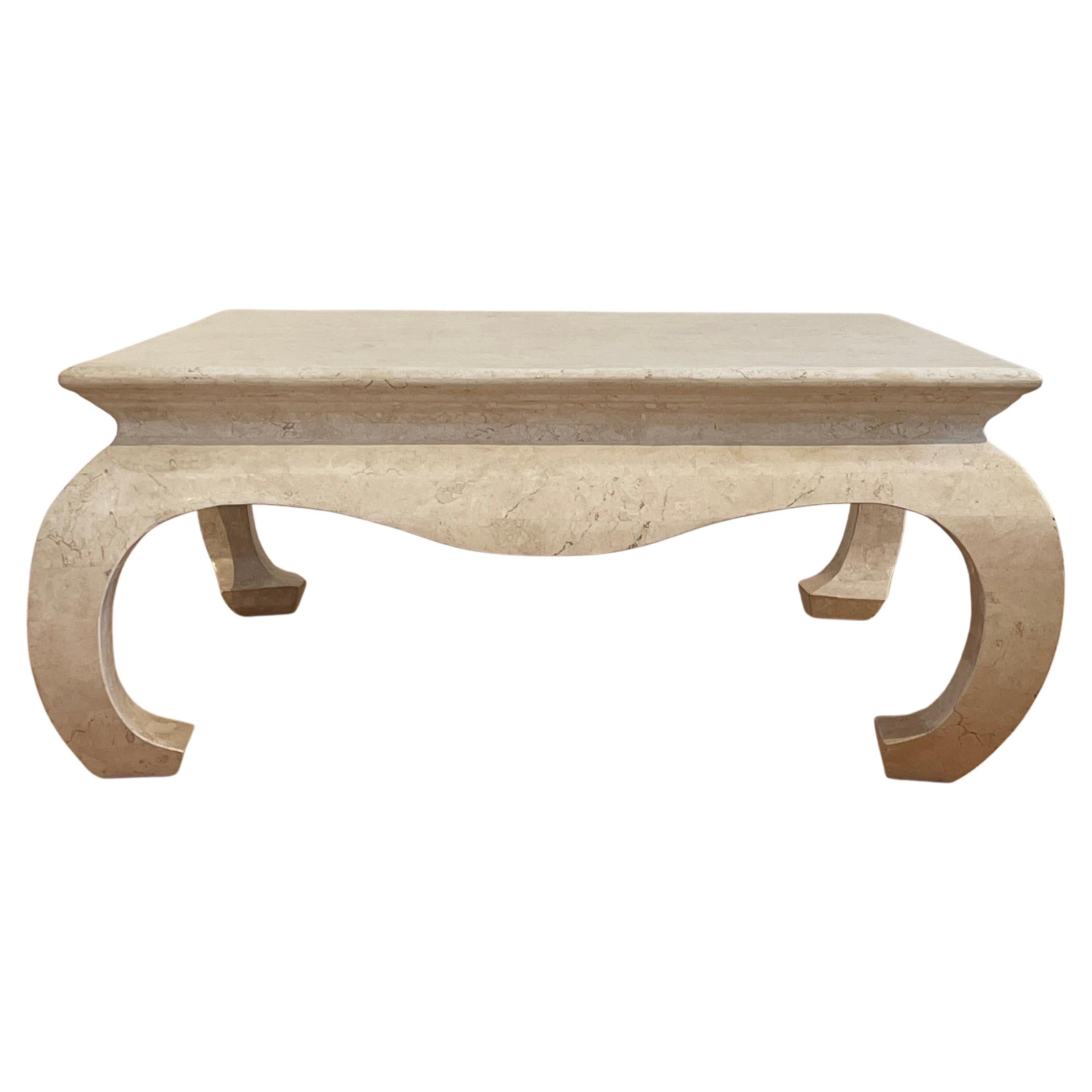 Large Scale Polished Stone Veneer Serpentine Coffee Table For Sale at ...