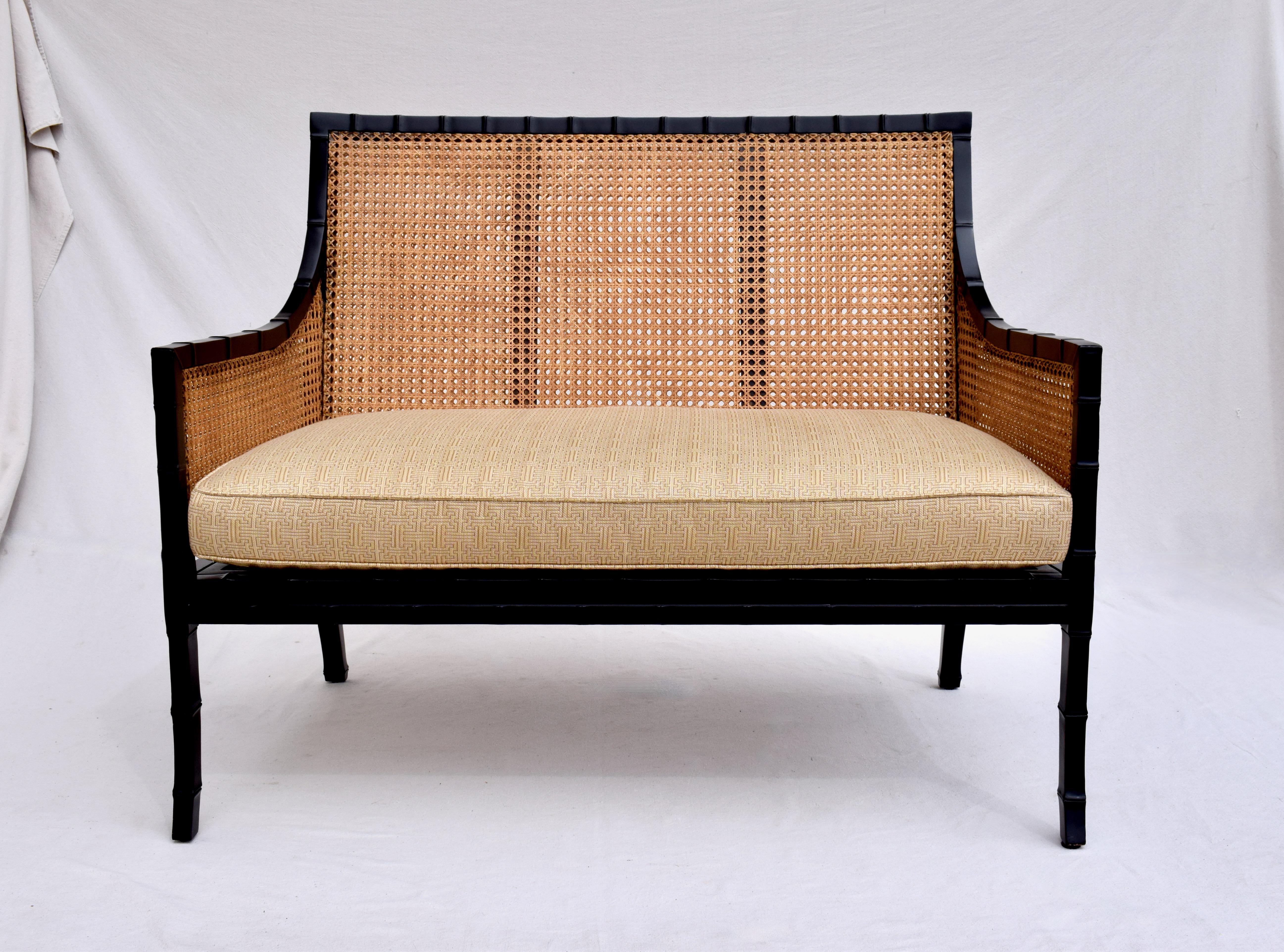 Large Scale Double Cane Settee at 1stDibs