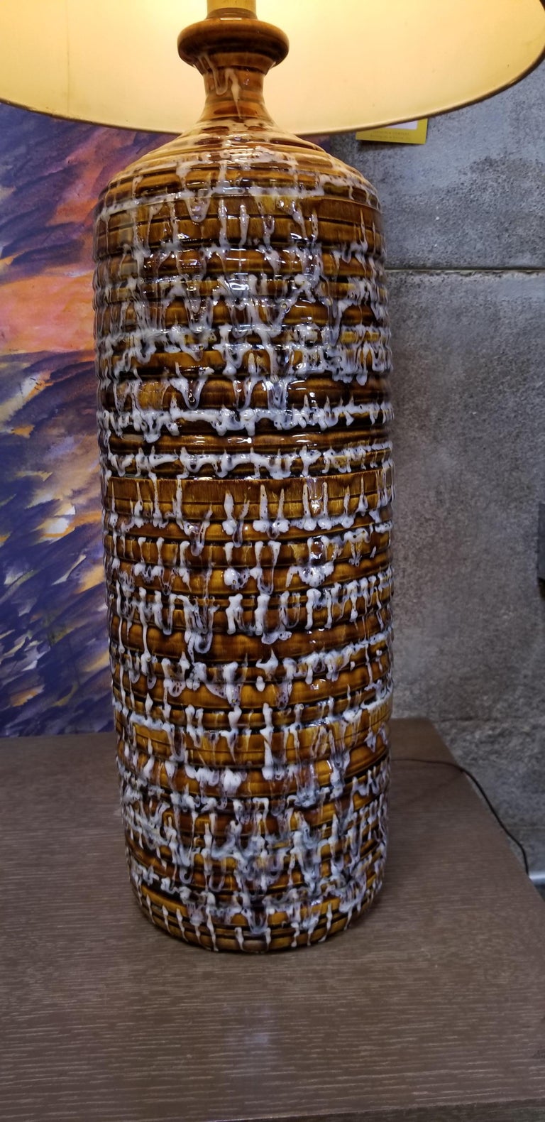 Large-Scale Drip Glaze Table Lamp For Sale at 1stDibs
