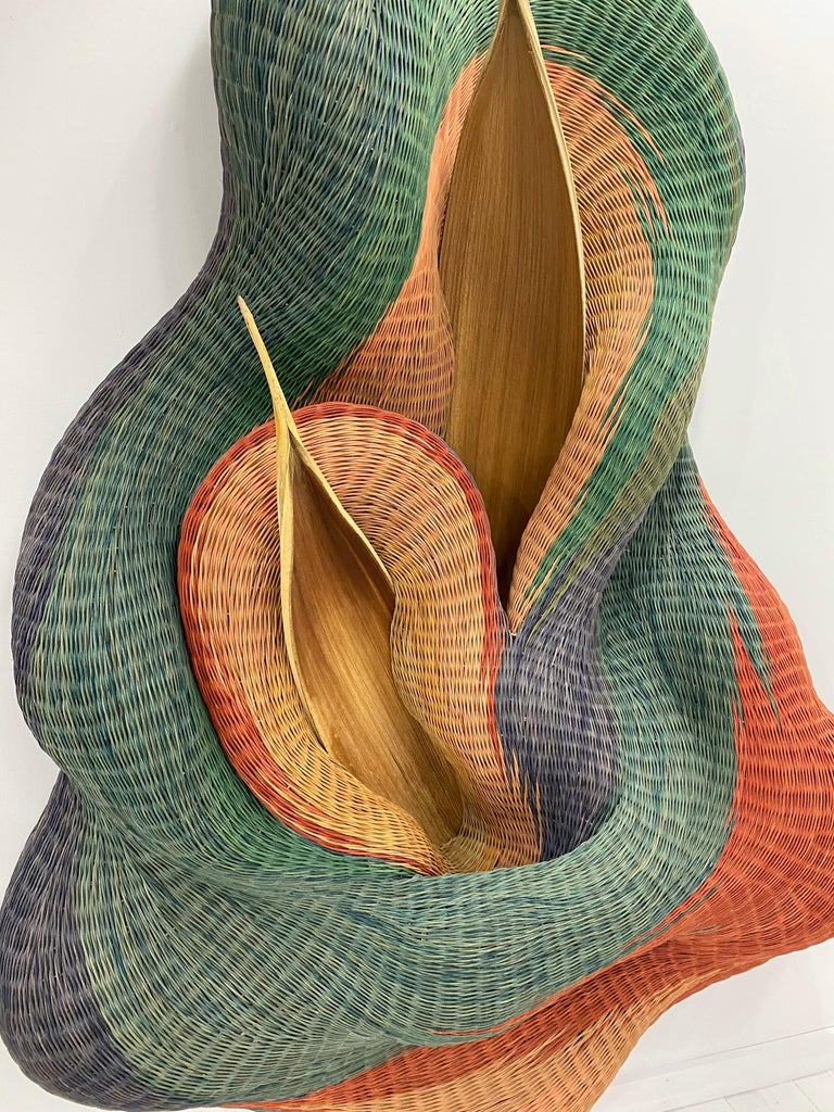Large Scale Freeform Abstract Wicker Wall Sculpture at 1stDibs