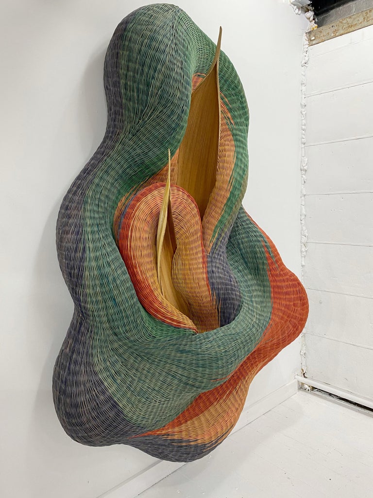 Large Scale Freeform Abstract Wicker Wall Sculpture at 1stDibs