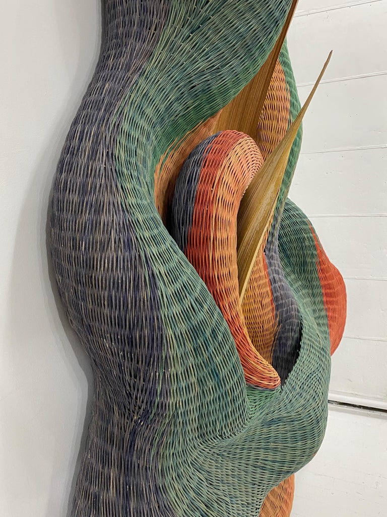 Large Scale Freeform Abstract Wicker Wall Sculpture at 1stDibs