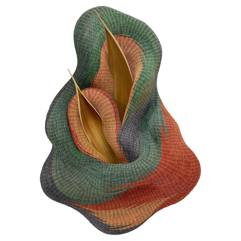 Large Scale Freeform Abstract Wicker Wall Sculpture at 1stDibs