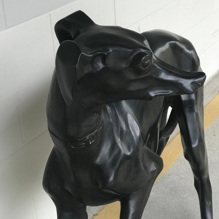 Large-Scale French Bronze Whippet For Sale at 1stDibs