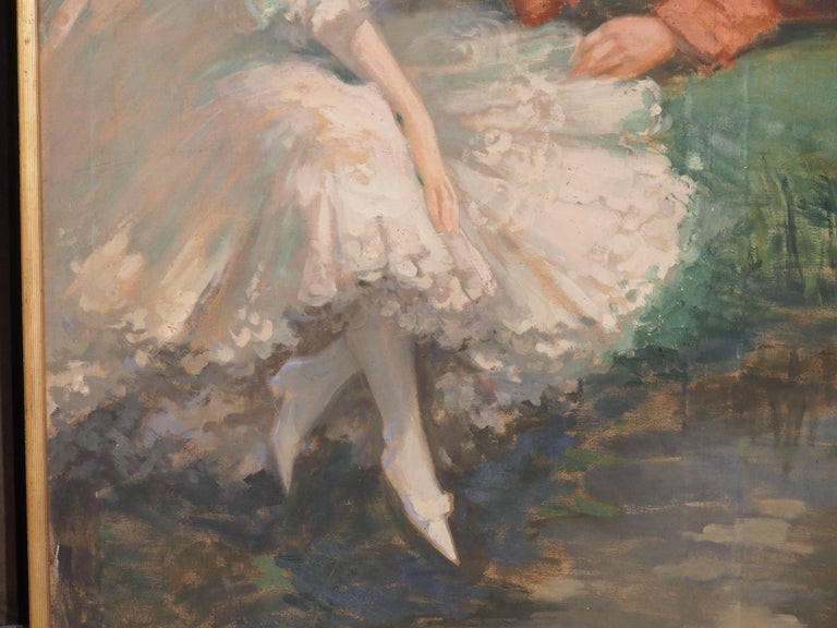 Large Scale French Fête Galante Triptych Painting by Arthur Foache ...