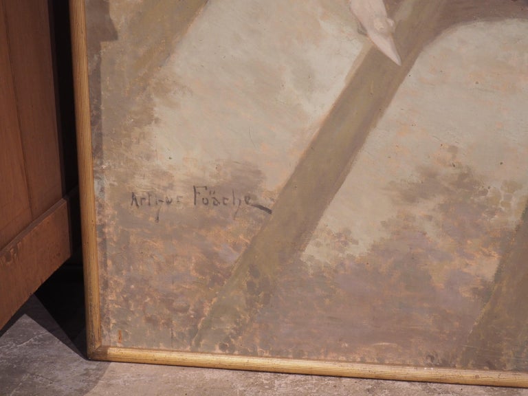 Large Scale French Fête Galante Triptych Painting by Arthur Foache ...