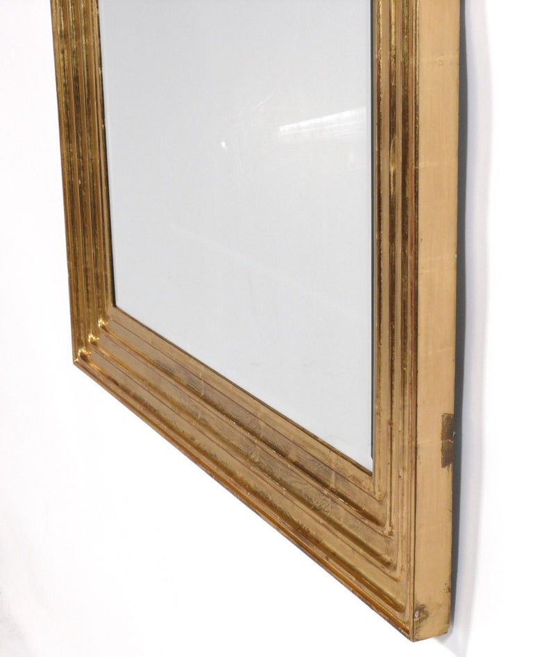 Large Scale Gilt Mirror with Stepped Cove Design For Sale at 1stDibs