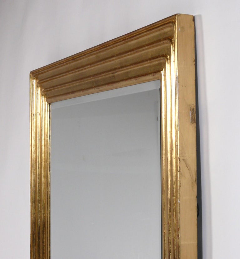 Large Scale Gilt Mirror with Stepped Cove Design For Sale at 1stDibs