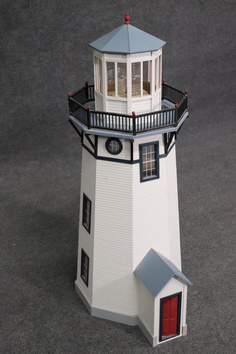 Large Scale Handmade Folk Art Nautical Lighthouse Miniature Model For ...