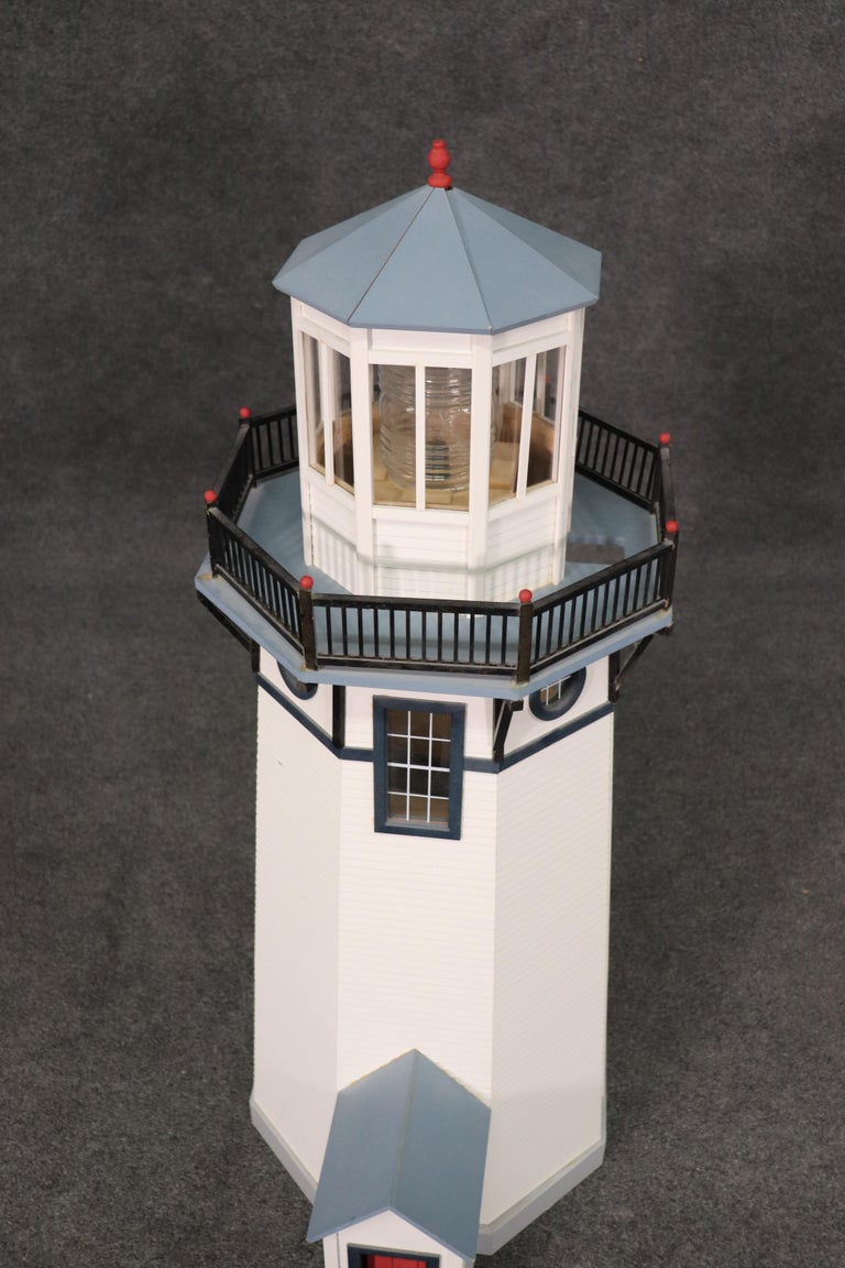 Large Scale Handmade Folk Art Nautical Lighthouse Miniature Model For ...