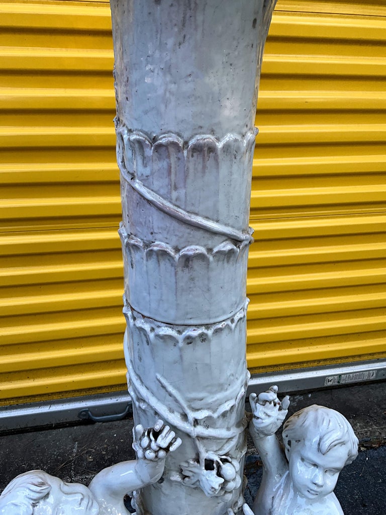 Large Scale Hollywood Regency Era Italian Terracotta Palm Tree / Putti ...