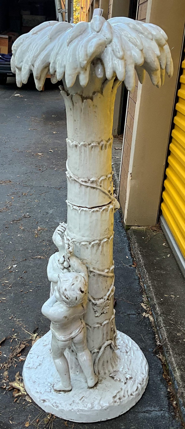 Large Scale Hollywood Regency Era Italian Terracotta Palm Tree / Putti ...