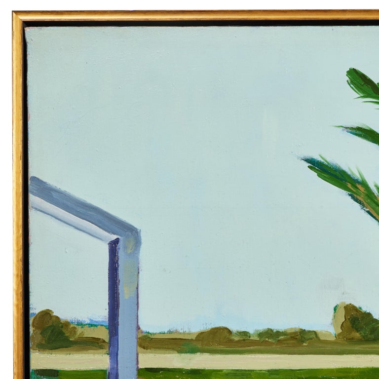 Large Scale Landscape Oil Painting of Single Palm, c. 1970s by Artist ...