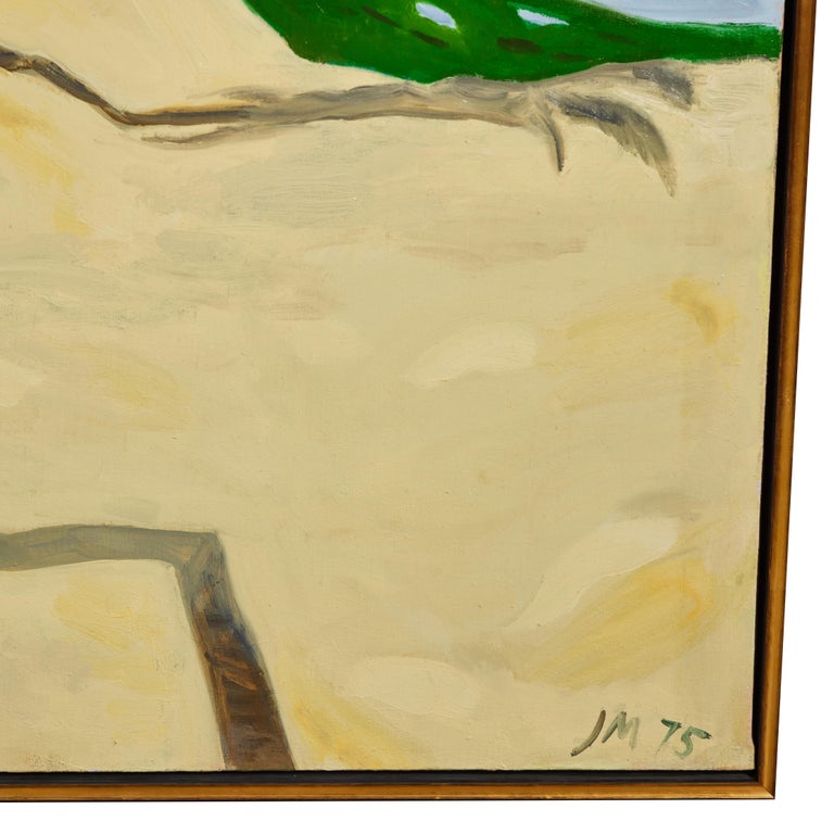 Large Scale Landscape Oil Painting of Single Palm, c. 1970s by Artist ...