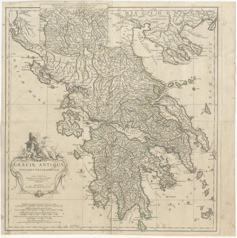 Large Scale Map of Greece, Extending to Cythera with Inset of Macedonia ...