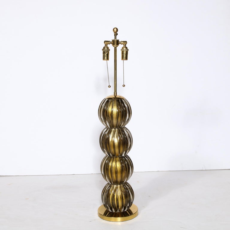 Large Scale Modern Hand-Blown Murano Glass Table Lamps in Smoked Gold ...