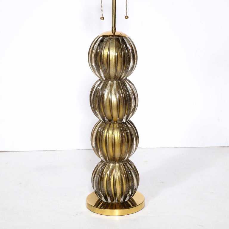 Large Scale Modern Hand-Blown Murano Glass Table Lamps in Smoked Gold ...