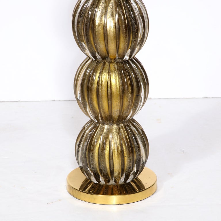 Large Scale Modern Hand-Blown Murano Glass Table Lamps in Smoked Gold ...