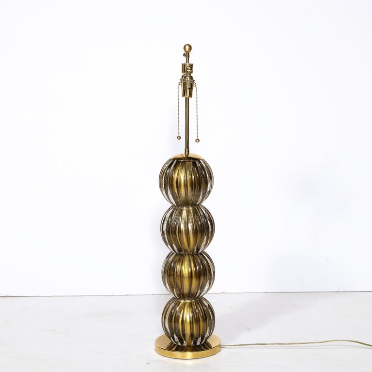 Large Scale Modern Hand-Blown Murano Glass Table Lamps in Smoked Gold ...