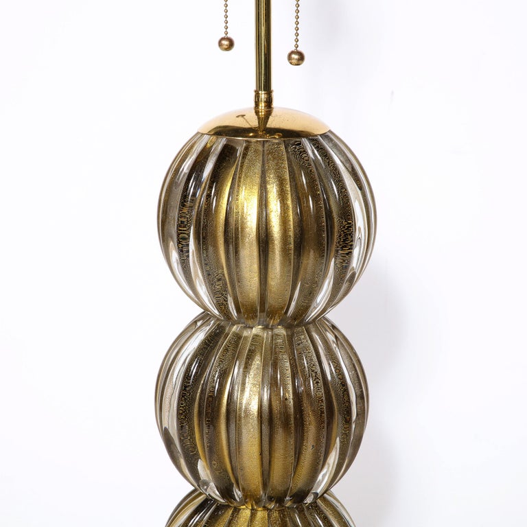 Large Scale Modern Hand-Blown Murano Glass Table Lamps in Smoked Gold ...