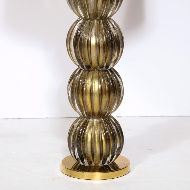 Large Scale Modern Hand-Blown Murano Glass Table Lamps in Smoked Gold ...
