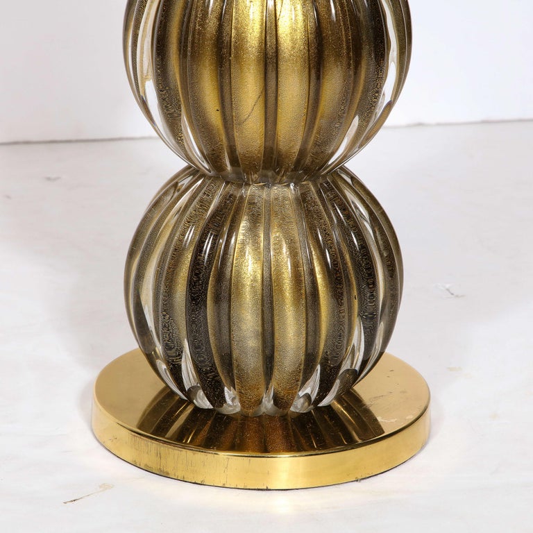 Large Scale Modern Hand-Blown Murano Glass Table Lamps in Smoked Gold ...