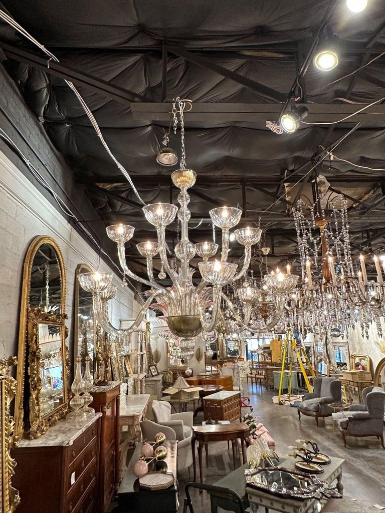 Large Scale Modern Murano Glass 2 Tier Chandelier For Sale at 1stDibs