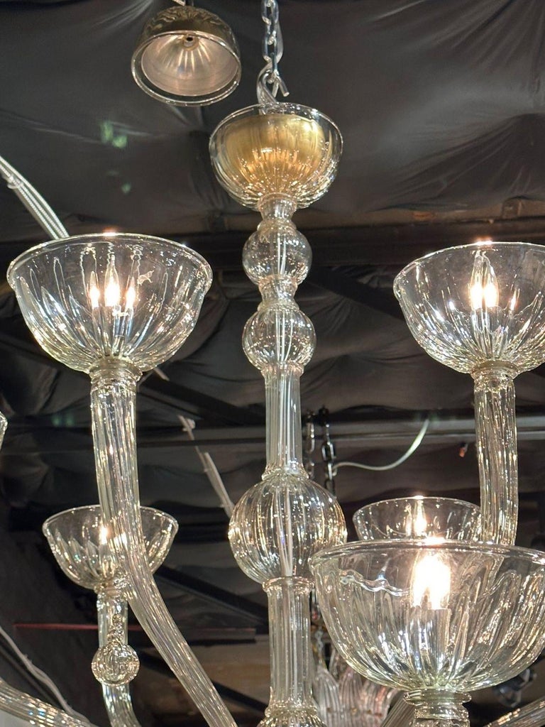 Large Scale Modern Murano Glass 2 Tier Chandelier For Sale at 1stDibs