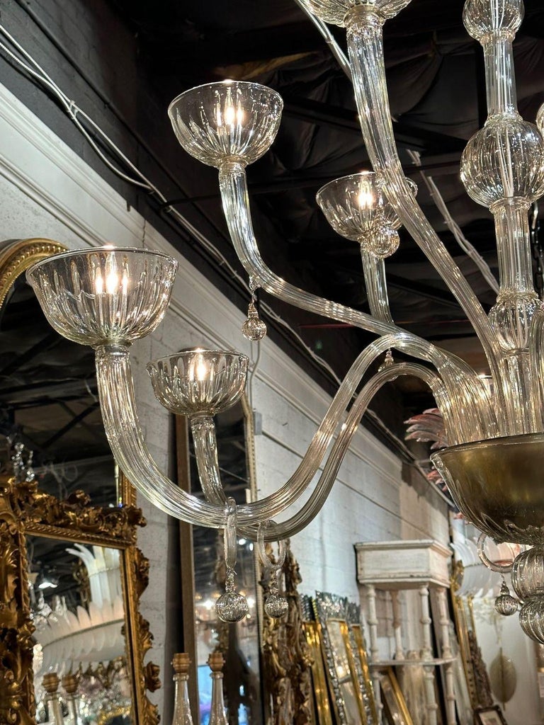 Large Scale Modern Murano Glass 2 Tier Chandelier For Sale at 1stDibs