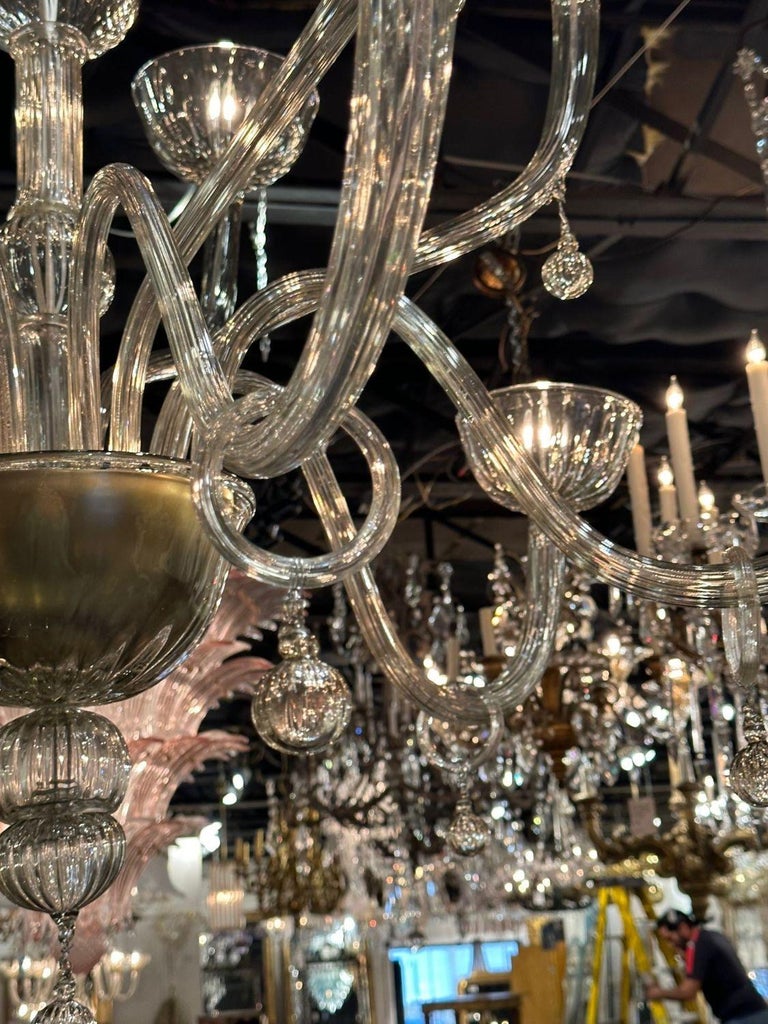 Large Scale Modern Murano Glass 2 Tier Chandelier For Sale at 1stDibs