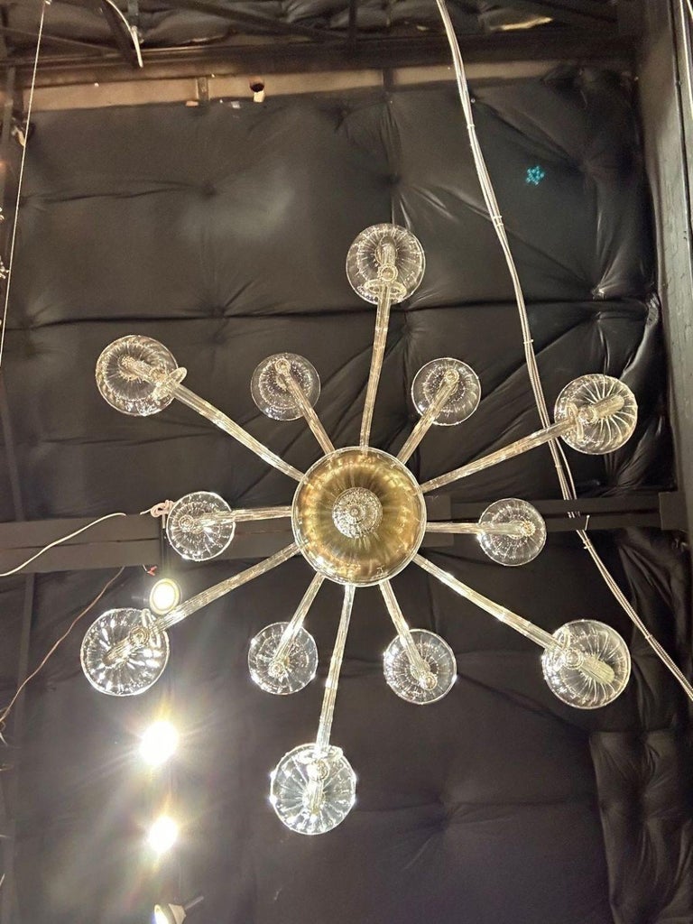 Large Scale Modern Murano Glass 2 Tier Chandelier For Sale at 1stDibs