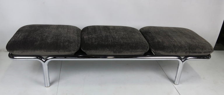 Large Scale Modernist Chrome Gallery Bench by Metropolitan For Sale at ...